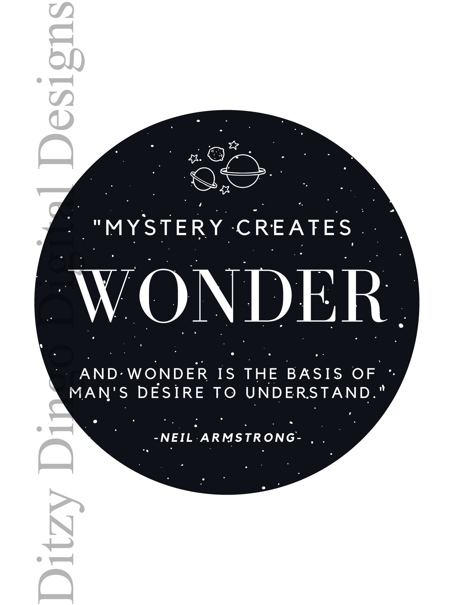 SPACE POSTER PRINT Digital Download Neil Armstrong Quote - Etsy