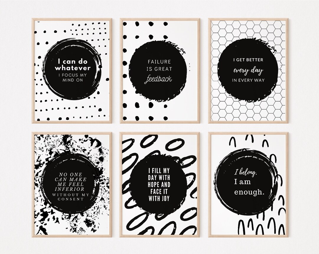 POSITIVE AFFIRMATIONS POSTER Set of 6 Digital Download Inspirational ...