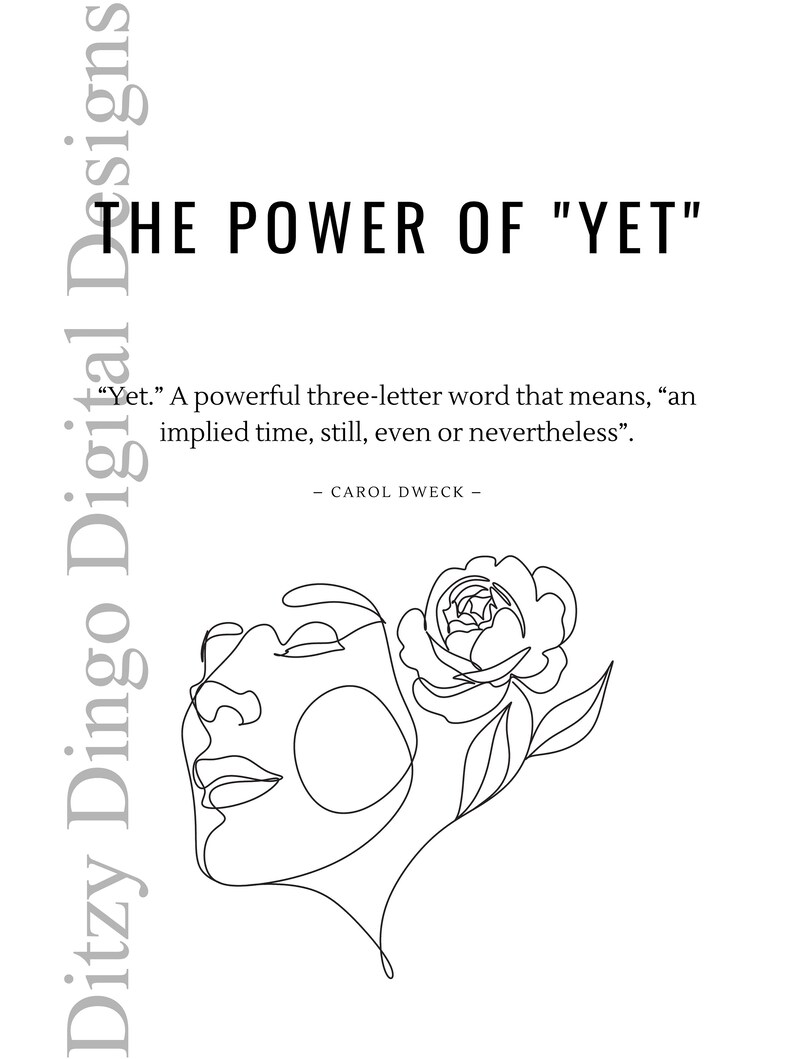 Power of yet Posters set of 6 Digital Download Growth - Etsy