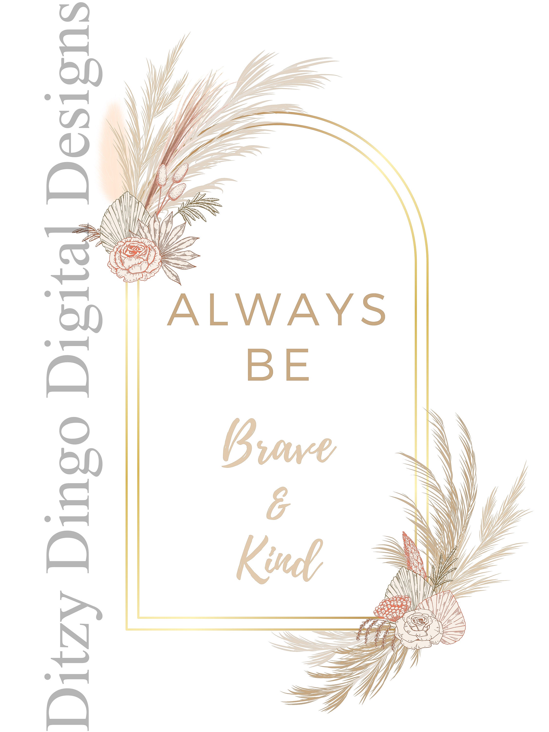 Boho Pampas Poster Digital Download set of 4 Classroom - Etsy