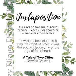 LITERARY DEVICE POSTERS Set of 10 | Greenery Floral | Digital Download ...