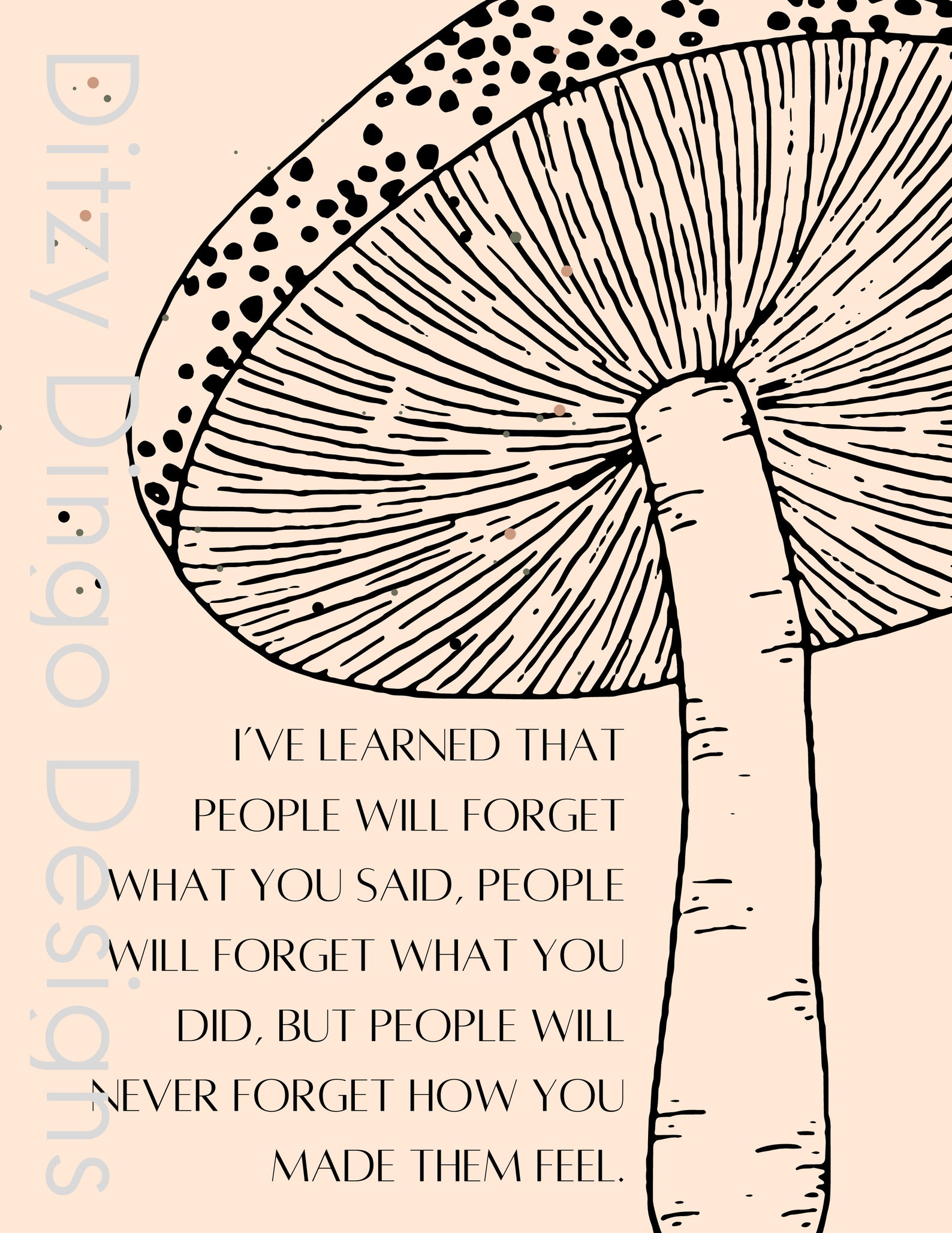 Mushroom Art set of 4 Classroom Cottagecore Kindness - Etsy