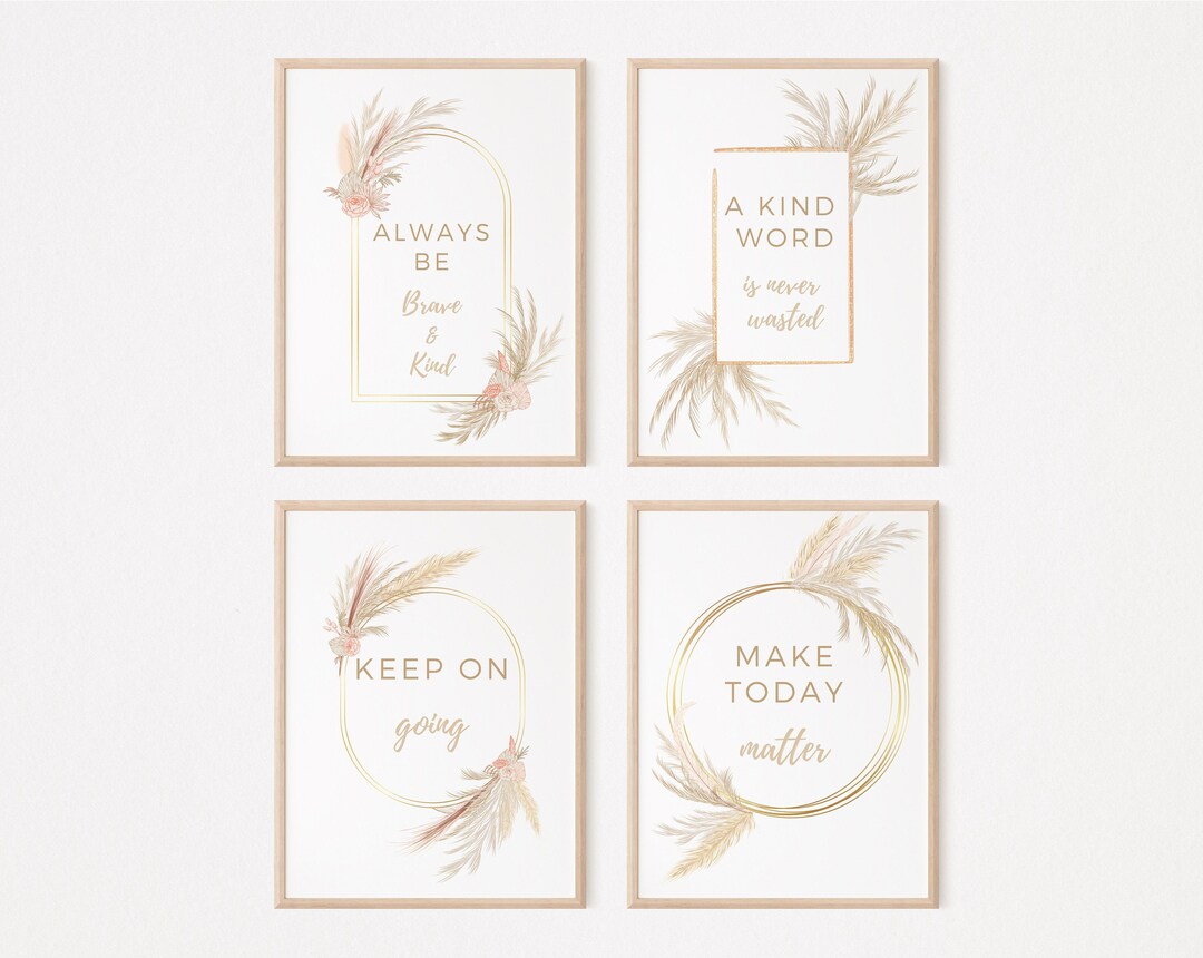 Boho Pampas Grass Classroom Posters: Growth Mindset Art (digital ...