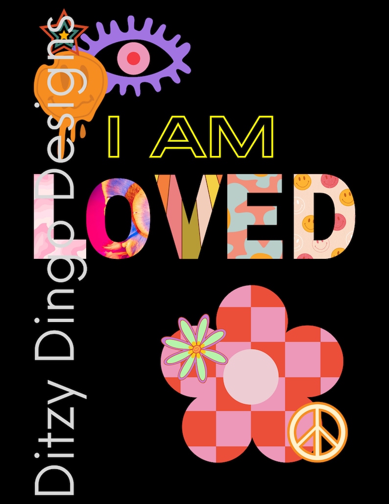 Groovy Positive Affirmation Digital Download set of 6 Wall - Etsy