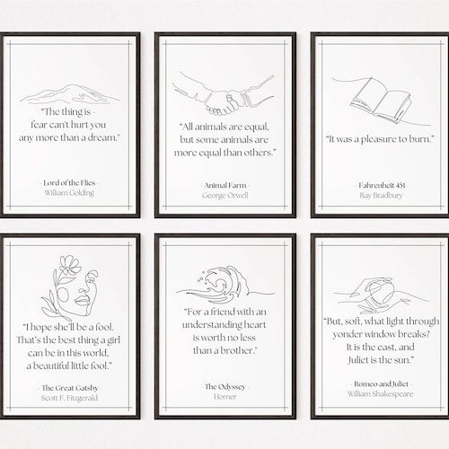 Literary Quote Posters - Etsy