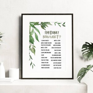 I'm Done, Now What? Posters | Digital Download | Growth Mindset ...