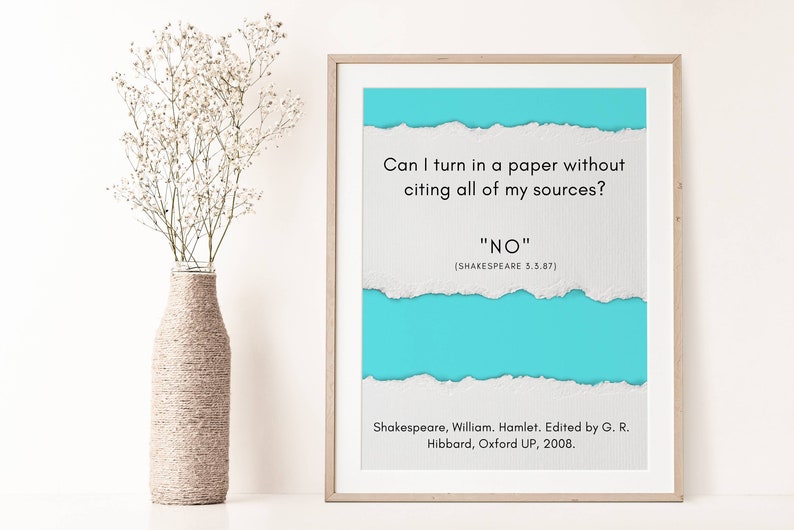 Citing Sources Humor Wall Art Digital Download English - Etsy