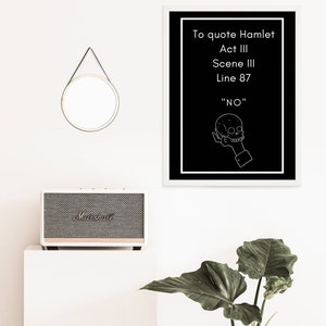 Shakespeare Hamlet Wall Art | Digital Download | English Teacher ...