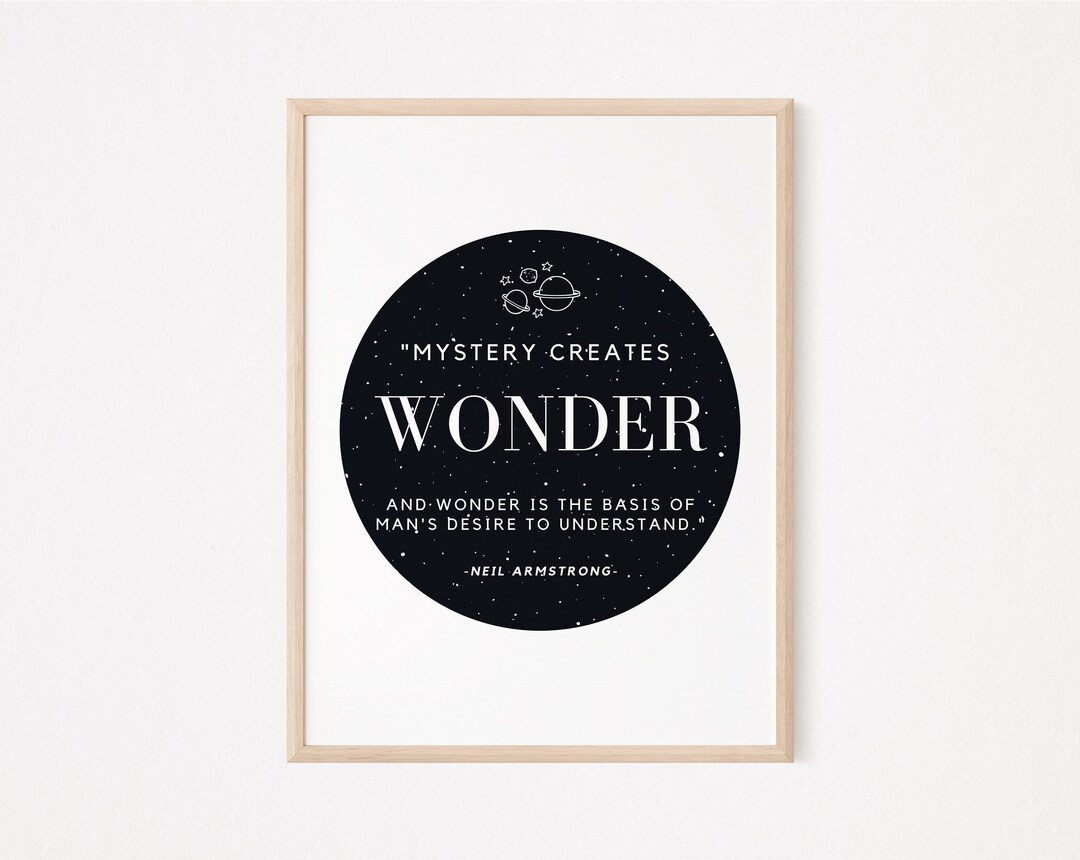 SPACE POSTER PRINT | Digital Download | Neil Armstrong Quote | Wonder ...