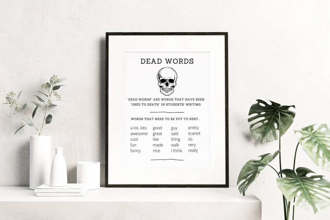 English Classroom 'dead Words' Poster: Skull Decor (digital Download ...