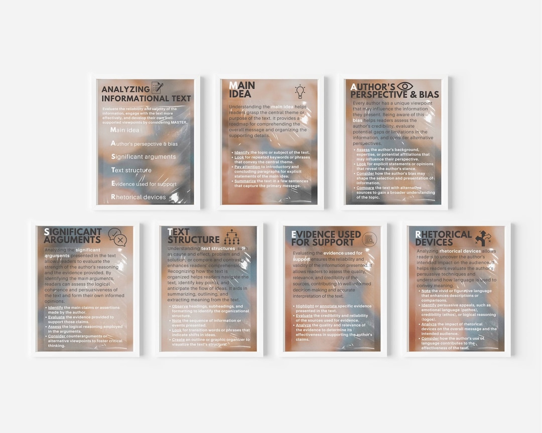 Informational Text Analysis Download (set of 7) English Teacher ...