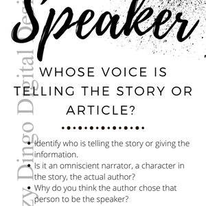 SOAPSTONE Strategy Poster set of 7 Digital Download English Classroom ...