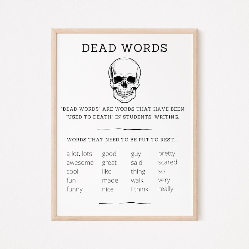 English Classroom DEAD WORDS Poster Skull Decoration - Etsy