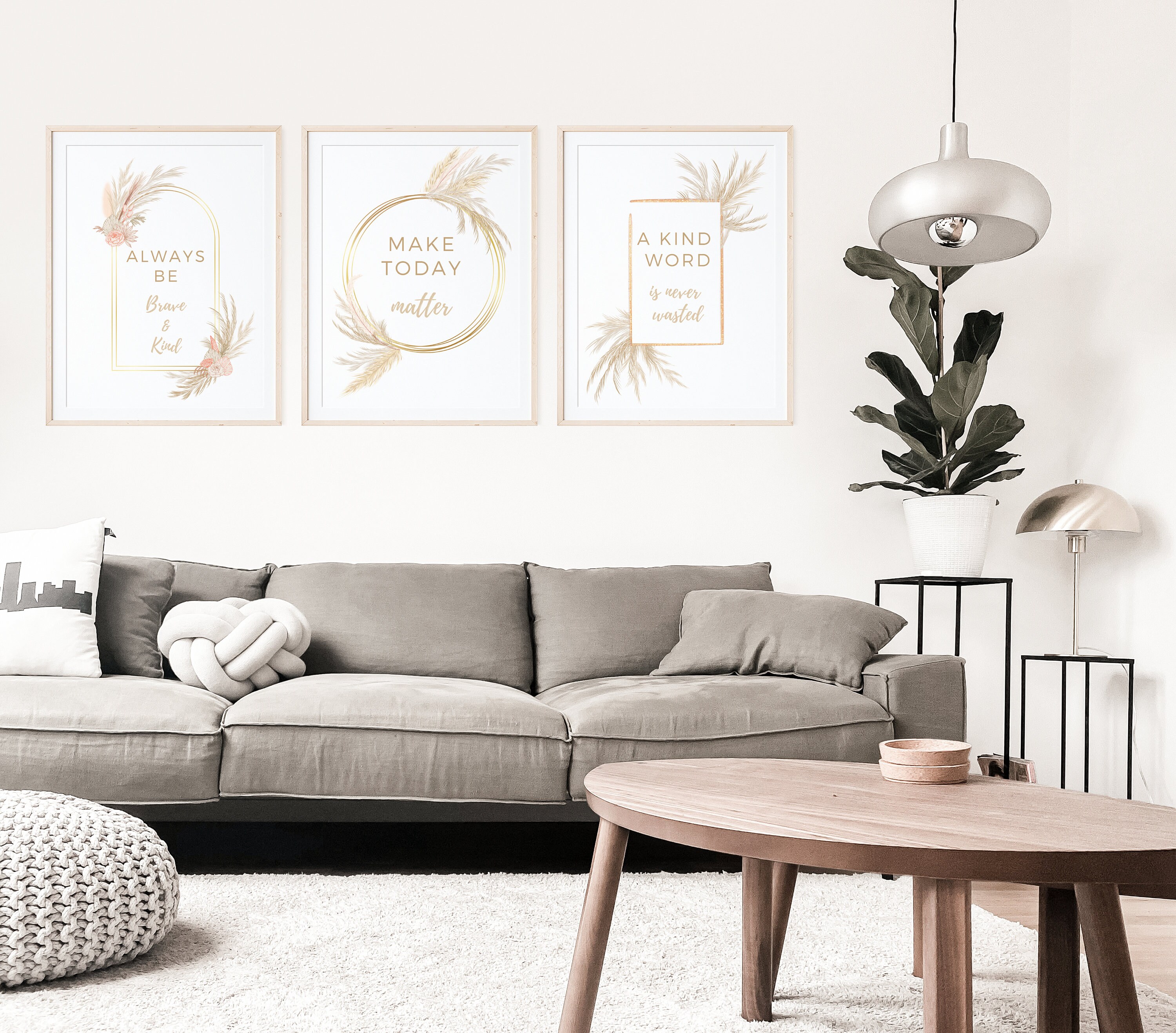 Boho Pampas Poster Digital Download set of 4 Classroom - Etsy