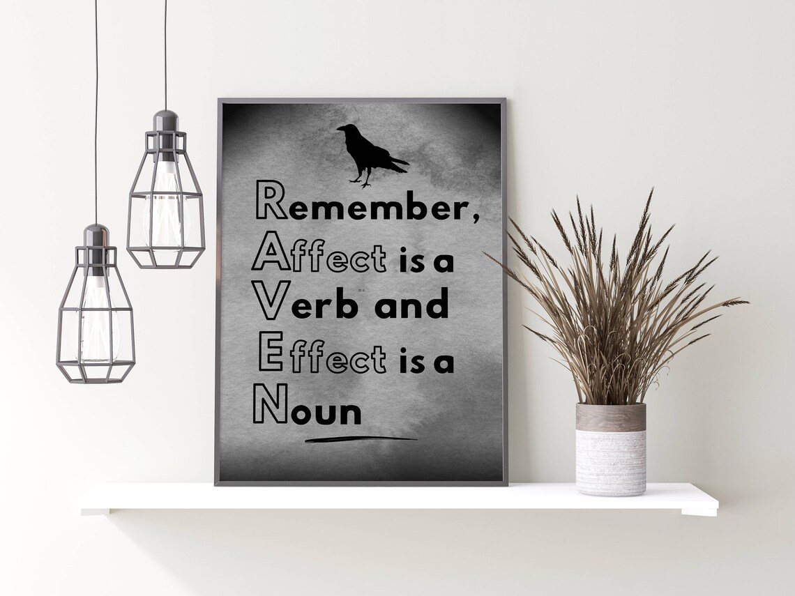 English Classroom RAVEN Poster Affect Effect Writing - Etsy