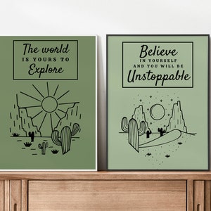 Adventure Cactus Poster Set: Growth Mindset Classroom Art (digital ...