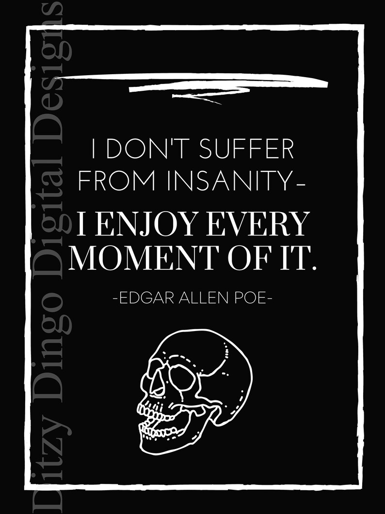 Edgar Allan Poe Wall Art Digital Download English Teacher - Etsy