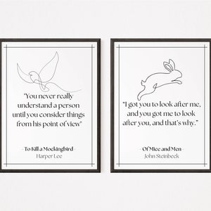 Classic Literature Art Quote Prints (set of 8) - Minimalist Classroom ...