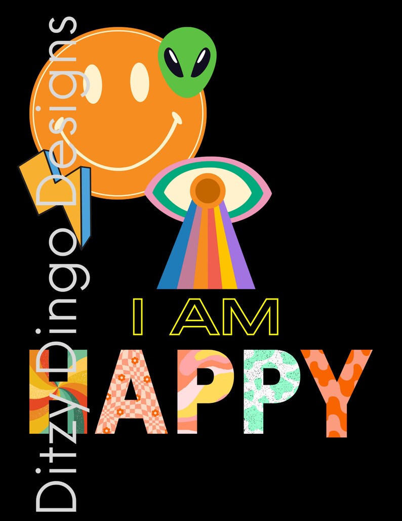 Groovy Positive Affirmation Digital Download set of 6 Wall - Etsy