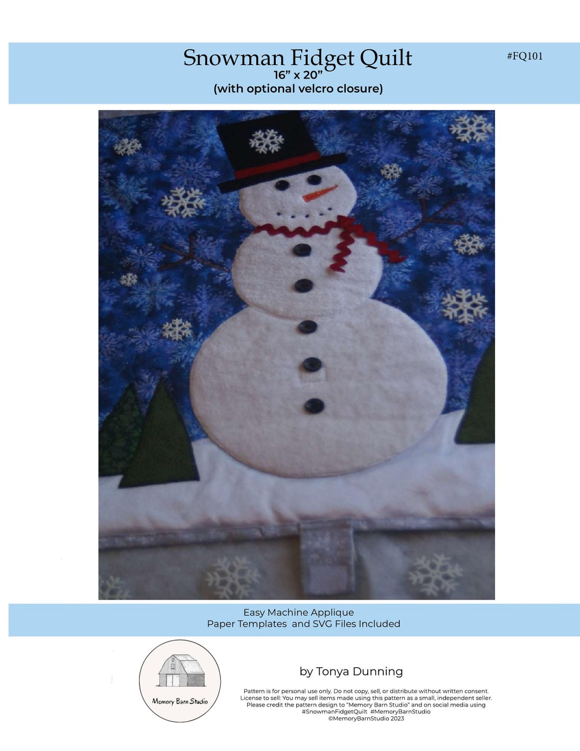 Snowman Fidget Quilt Pattern PDF Download Only - Etsy