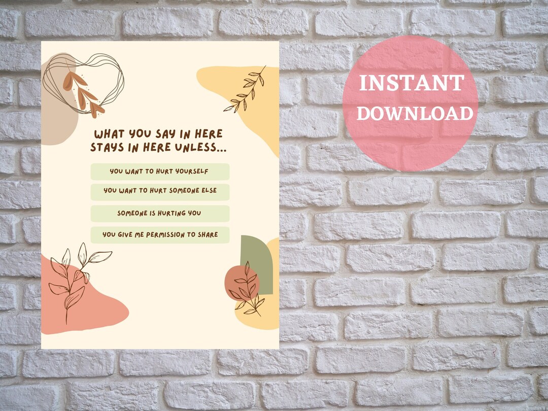 Therapy Office Sign Confidentiality Poster Mental Health Sign Therapy ...