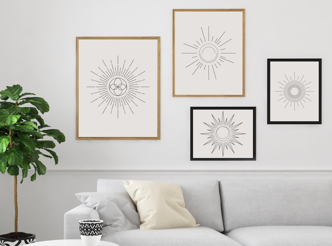 Boho Wall Poster, Boho Sun, Poster for Home, Living Room, Bedroom ...