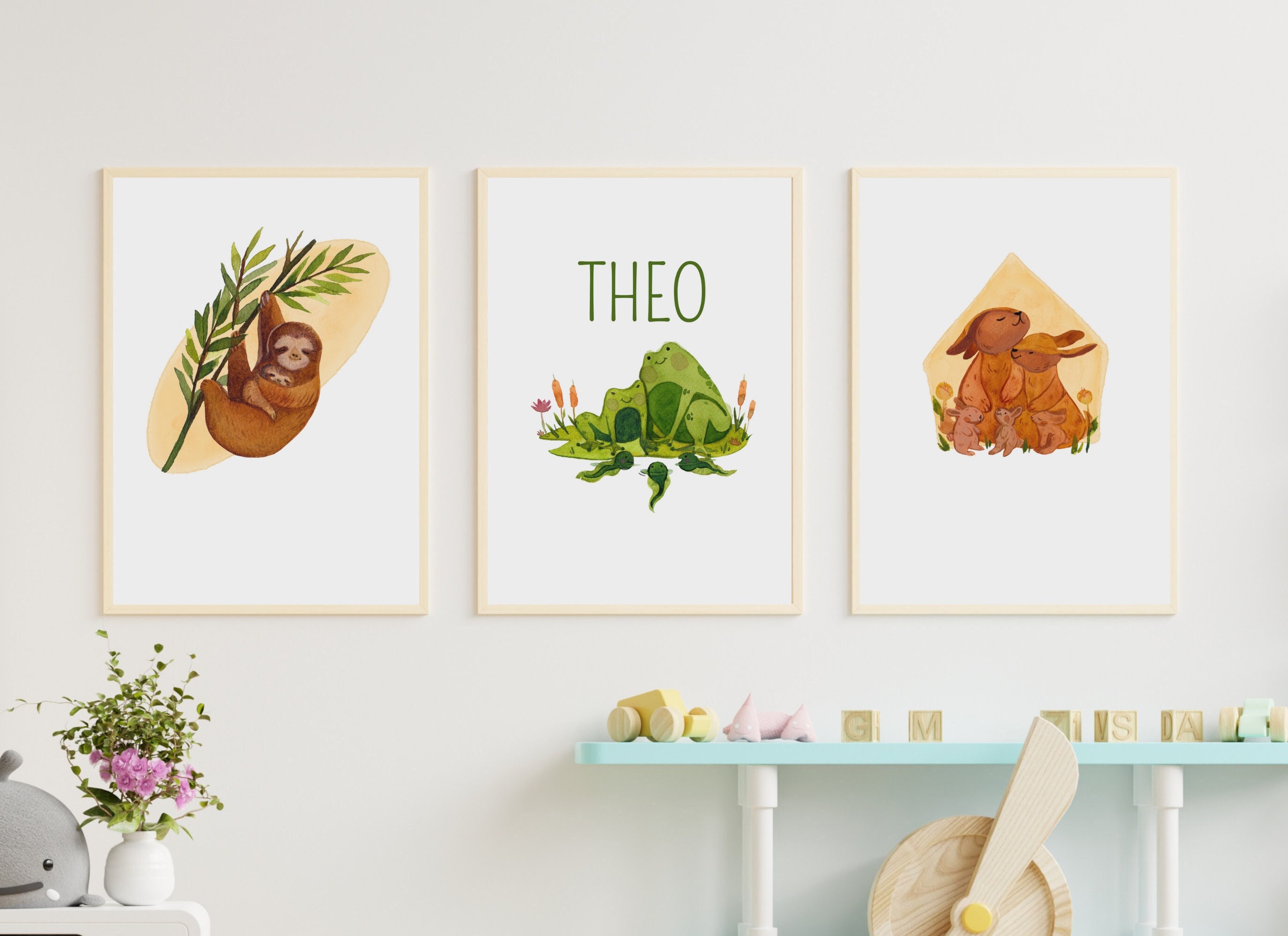 Mural for Children's Room Poster Set With Name Digital Download ...