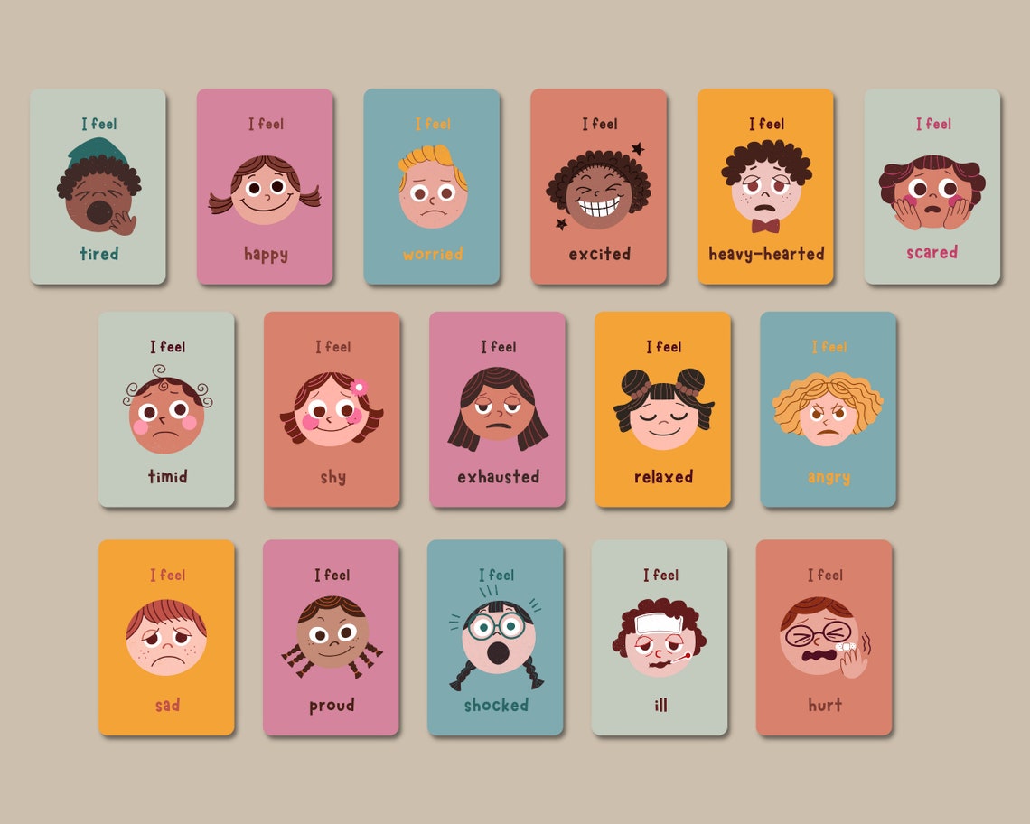 Emotional Cards for Children to Print, Emotion Cards, as PDF in A4 and ...