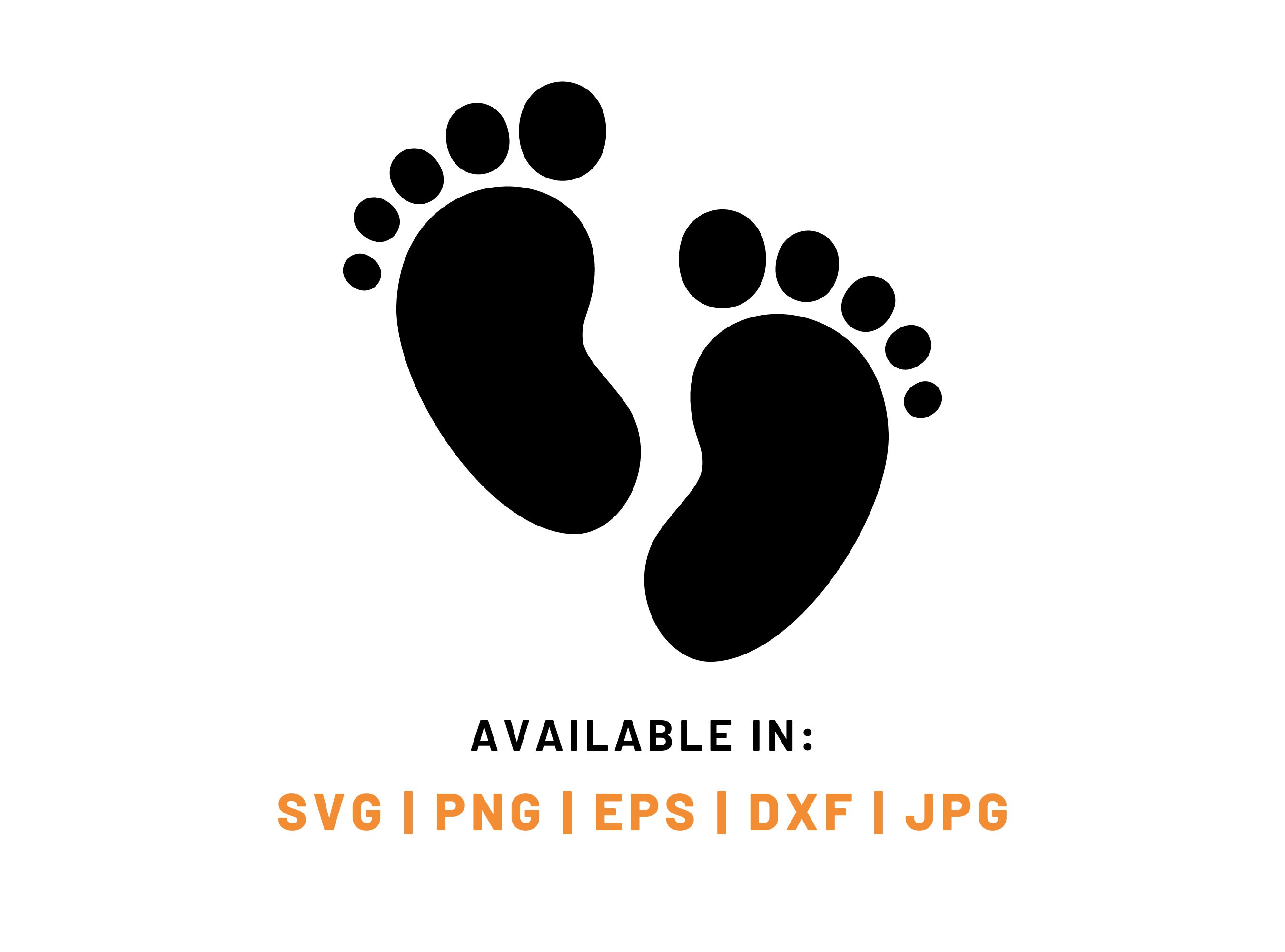 Baby Footprint, Digital Download, SVG, PNG, EPS, Dxf, Jpg, Autosticker ...