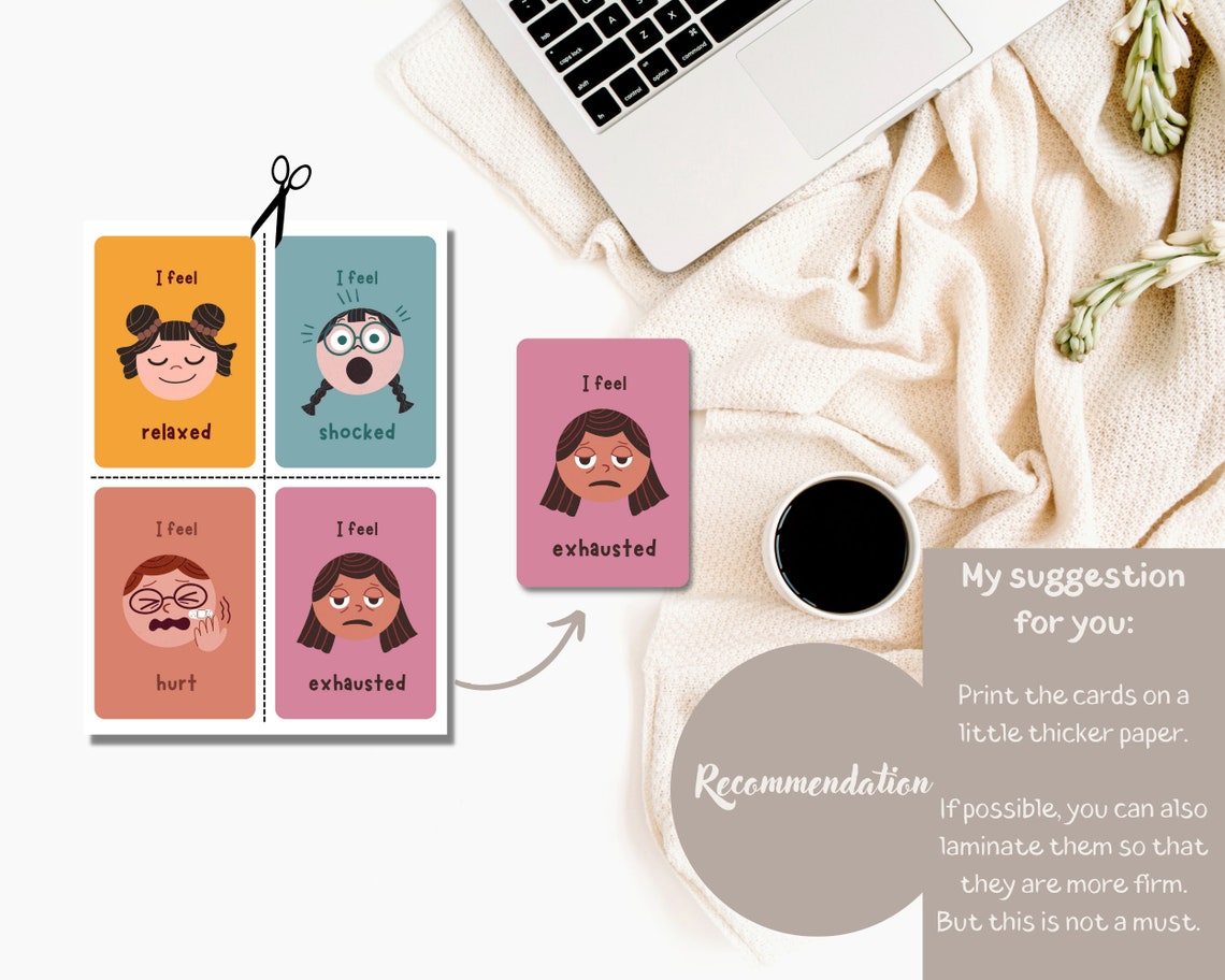 Emotional Cards for Children to Print, Emotion Cards, as PDF in A4 and ...