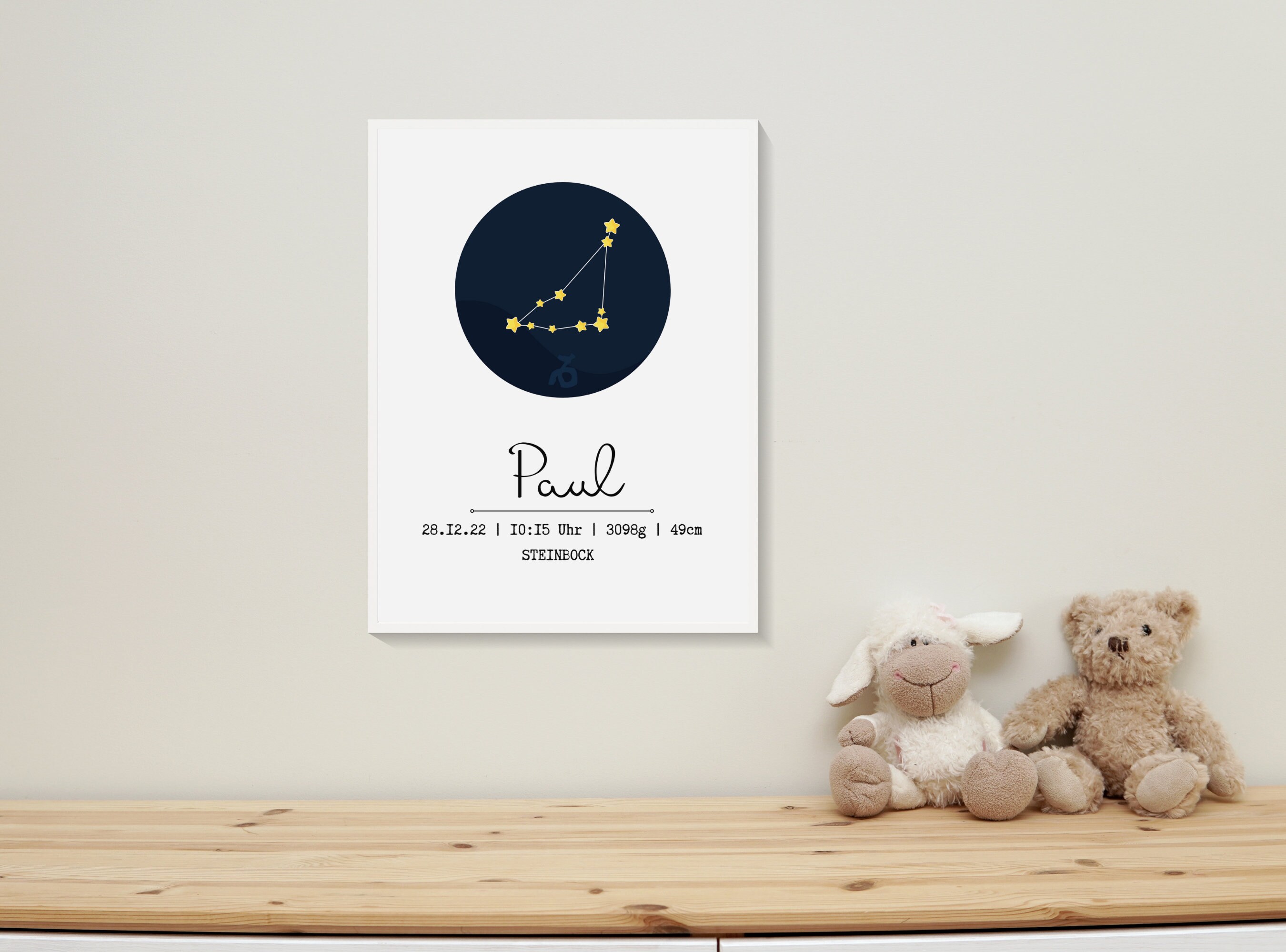 Zodiac Sign Baby Poster, Personalized, Posters With Dates of Birth ...