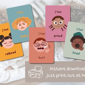 Emotional Cards for Children to Print, Emotion Cards, as PDF in A4 and ...