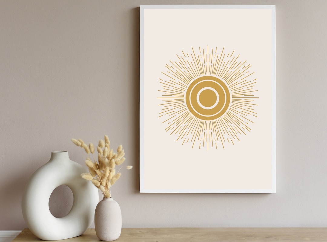 Boho Wall Poster, Boho Sun, Poster for Home, Living Room, Bedroom ...