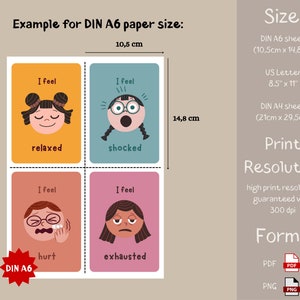 Emotional Cards for Children to Print, Emotion Cards, as PDF in A4 and ...