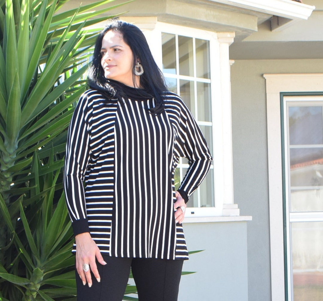 PLUS SIZE SWEATER Vivian, Stripped Sweater, Long Sleeve Sweater ...