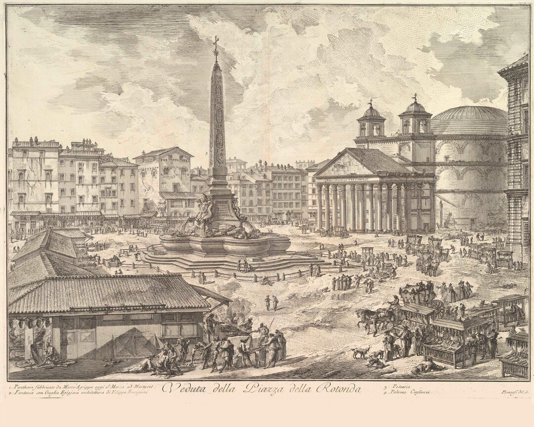 Vintage Roman Architecture Print | Piranesi, Temple of Concord (digital ...