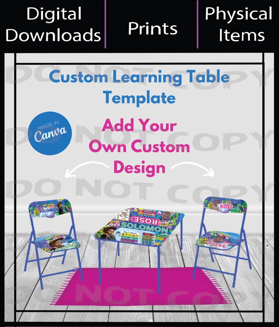 Custom Learning Table Template Digital Download - Etsy