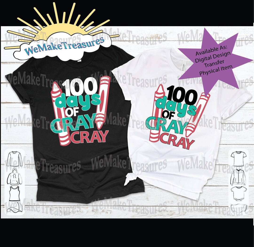 100 Days of Cray Cray - Svg/png/mockup Digital Download - Etsy