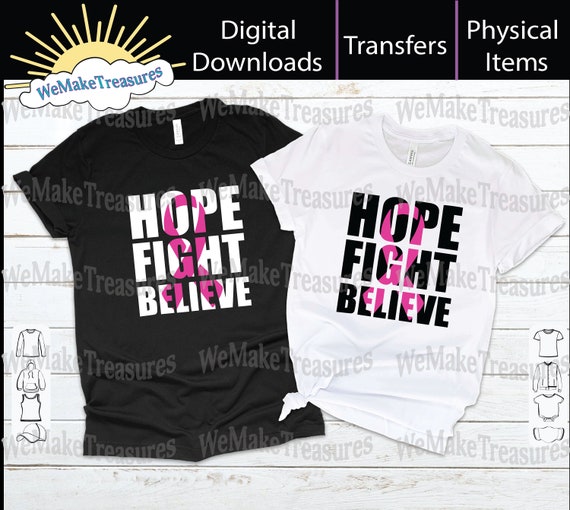 Hope Fight Believe SVG PNG Mockup Digital Download - Etsy