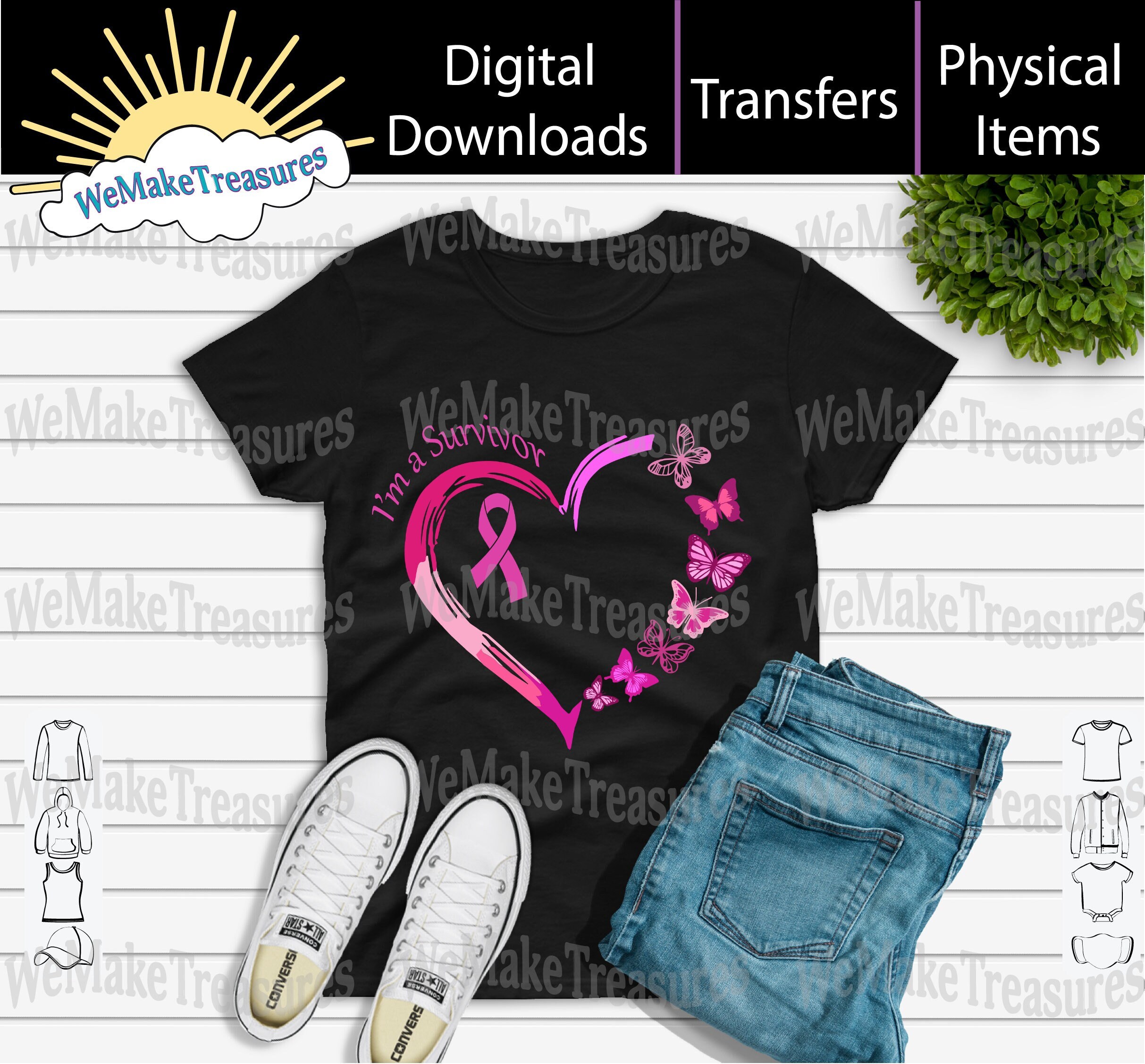 Breast Cancer Heart SVG + PNG + Mockup Digital Download - Etsy