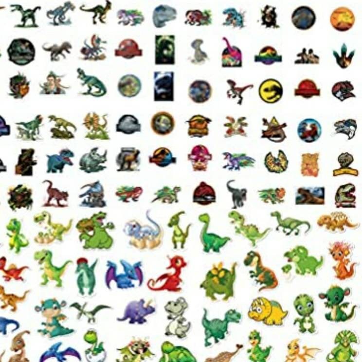 20 Pc Dinosaur Sticker Pack Cute Funny Scary T-rax Dino Water - Etsy