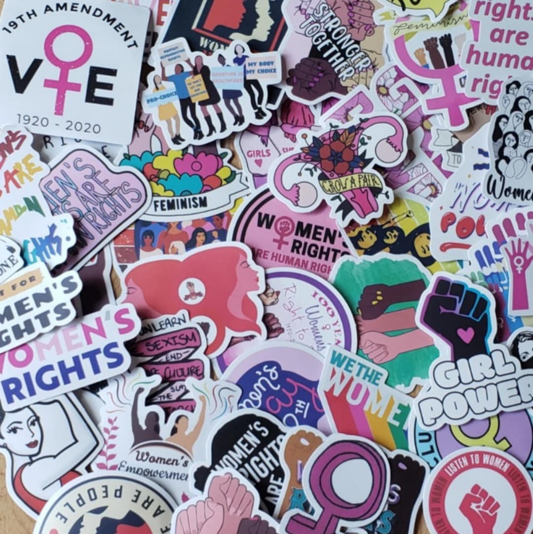 20 PC Woman's Right Stickers Girl Power Woman's Day Waterproof Stickers ...