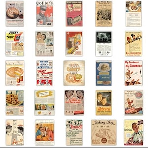 20 PC Cool Retro Advertisings, Old Movie Posters Newspaper Clips From ...