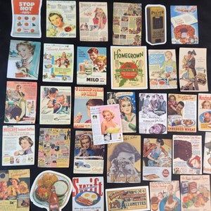 20 PC Cool Retro Advertisings, Old Movie Posters Newspaper Clips From ...