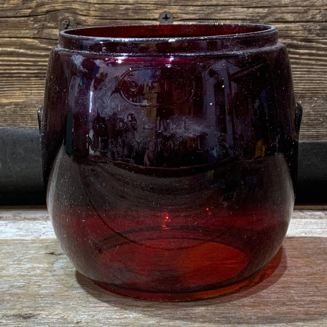 Dietz, D-lite Red Glass, Lantern Globe, New York, U.S.A. - Etsy