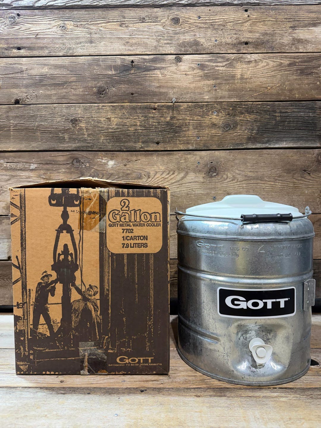 Gott MFG. Co., 2 Gallon, Metal Water Cooler, No. 7702, in Box - Etsy