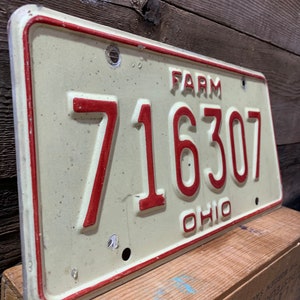Rustic 1960s Ohio Farm License Plate, White - Etsy