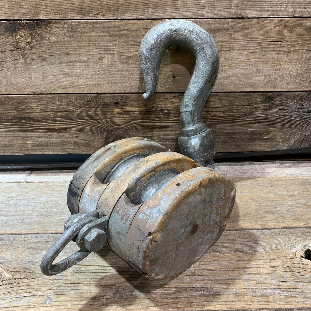 Vintage Double-sheave, Wooden Block & Tackle Pulley, Maritime - Etsy
