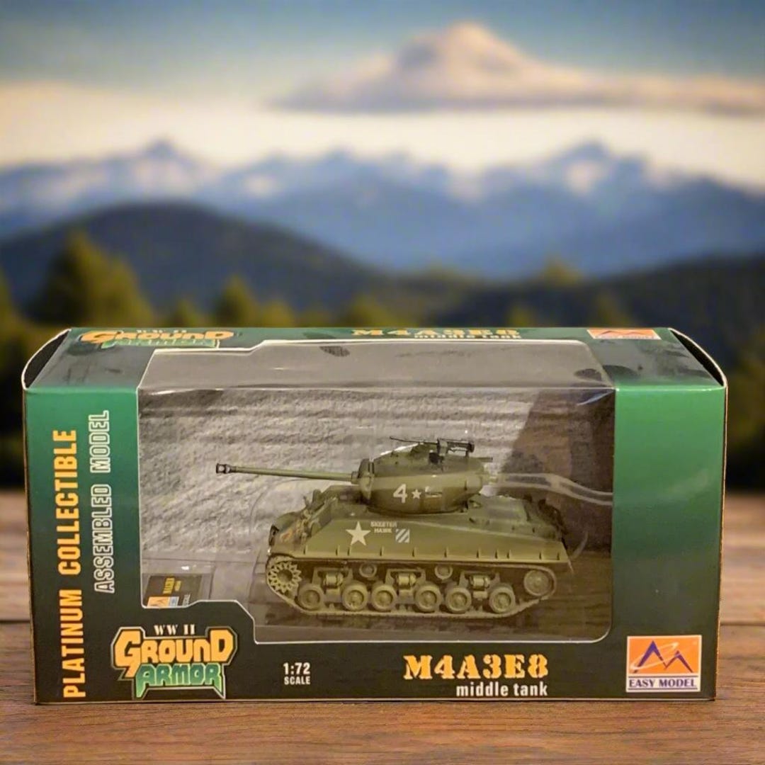 Easy Model, WWII Ground Armor, M4A3E8 Middle Tank, Platinum, 1:72 Scale ...