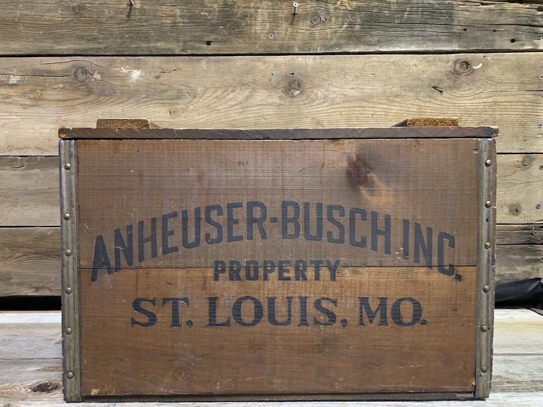 1876-1976 Anheuser-busch, Budweiser, Wood Crate With Hinged Lid, 18 X ...